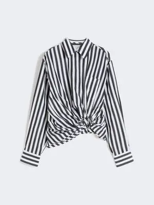 Max Mara Striped Poplin Shirt - Black