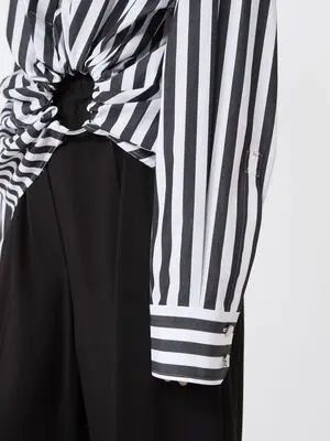Max Mara Striped Poplin Shirt - Black