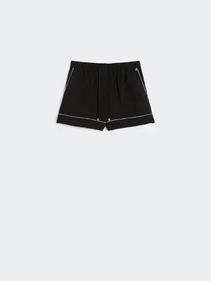 Max Mara Washed Viscose Satin Jogger Shorts - Black