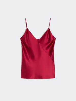 Max Mara Silk Satin Camisole Top - Geranium