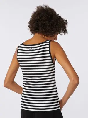 Max Mara Viscose Crêpe Yarn Sleeveless Jumper - Black
