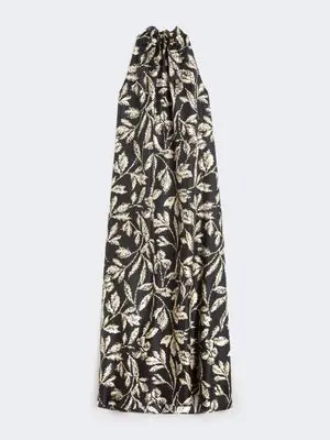 Max Mara Printed Silk Twill Maxi Dress - Black