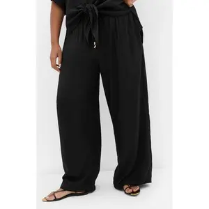 City Chic Kalea Wide Leg Drawstring Pants - Black