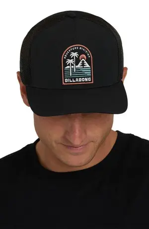 BILLABONG Adiv Logo Patch Trucker Hat - Black