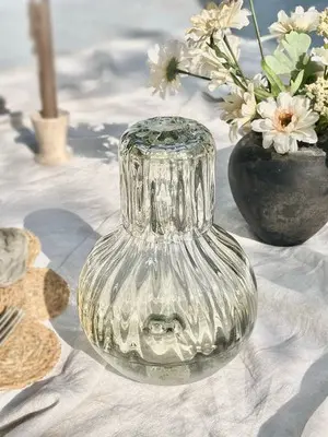 VILLA LUA HOME Handblown Fluted Carafe Set