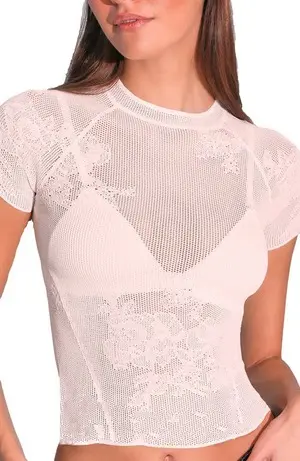 FLEUR DU MAL Lace Pointelle Tee