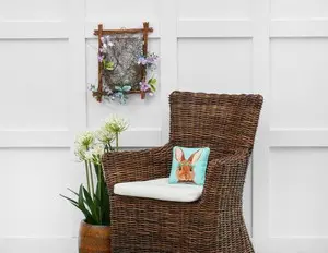 C&F HOME Clover Crown Wreath Easter Bunny Cotton Blend Mini Accent Pillow 8" X 8