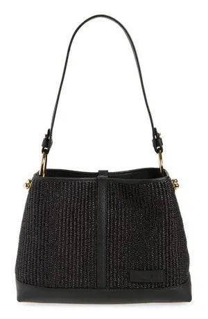 Strathberry Lana Raffia Hobo Bag - Black
