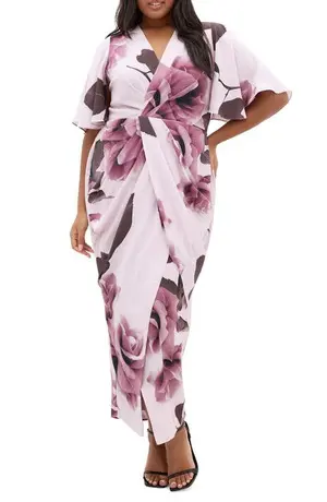City Chic Braelynn Floral Print Maxi Dress - Romantic Bloom