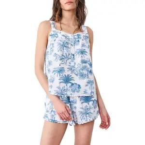 PRINTFRESH Back To Bed Short Pajamas - Cloud