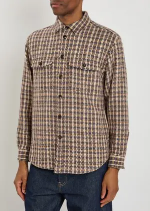 VOWELS Checked Wool And Mohair-blend Overshirt - Multicoloured