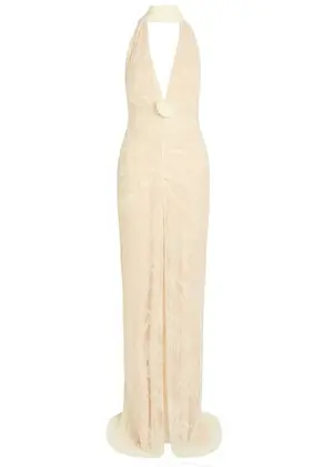 De La Vali V Neck Evening Dresses