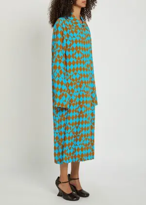 Dries Van Noten Raltona Patterned Crepe Coat