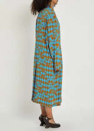 Dries Van Noten Raltona Patterned Crepe Coat