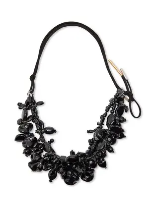 Dries Van Noten Clustered Beaded Necklace - Black