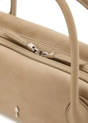 CHRISTIAN LOUBOUTIN Venus Nubuck Top Handle Bag - Cream