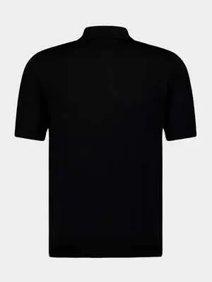 Dolce & Gabbana Dg Essentials Wool Polo Shirt - Black