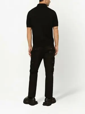 Dolce & Gabbana Dg Essentials Wool Polo Shirt - Black