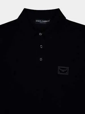 Dolce & Gabbana Dg Essentials Wool Polo Shirt - Black