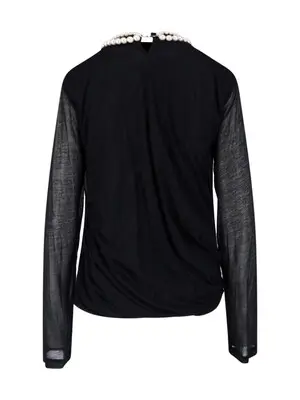 Junya Watanabe Cotton Sweater With Pearl Detail