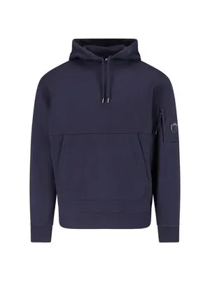 C.P. COMPANY Hooded Sweatshirt With Logo Detail - Blue