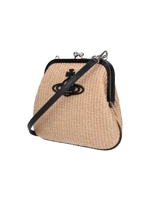 VIVIENNE WESTWOOD Shoulder Bag With Embossed Logo - Beige