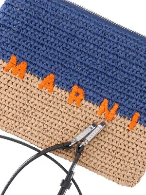 Marni Pouch With Embroidered Logo - Blue