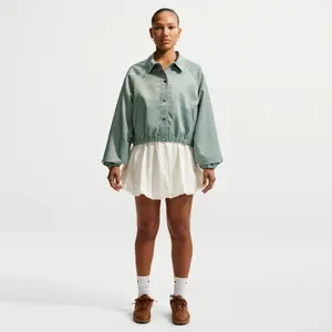 Nike Sportswear Oversized Satin Coaches Jacket - Green