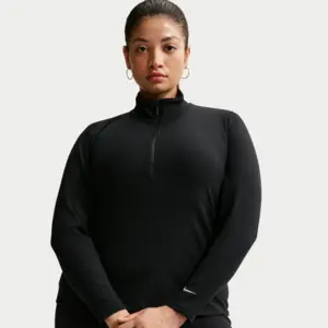 Nike Sportswear Chill Knit Quarter-zip Long-sleeve Ribbed Top - Black
