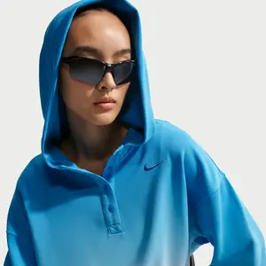 Nike Sportswear Phoenix Fleece Oversized Henley Hoodie - Blue
