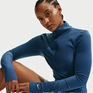 Nike Sportswear Chill Knit Quarter-zip Top - Blue