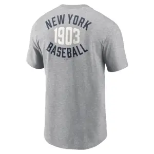 Nike New York Yankees Cooperstown 2-hit Large Logo Mlb T-shirt - Grey