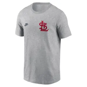 Nike St. Louis Cardinals Cooperstown 2-hit Large Logo Mlb T-shirt - Grey