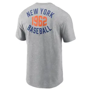 Nike New York Mets Cooperstown 2-hit Large Logo Mlb T-shirt - Grey