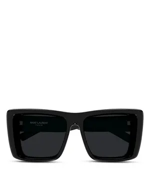 Saint Laurent Howl Rectangular Sunglasses, 61mm - Black
