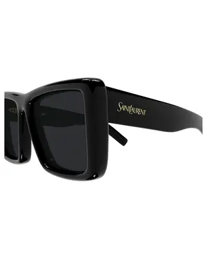 Saint Laurent Howl Rectangular Sunglasses, 61mm - Black