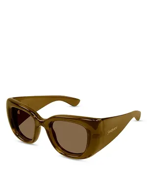 Saint Laurent Howl Rectangular Sunglasses, 61mm - Brown