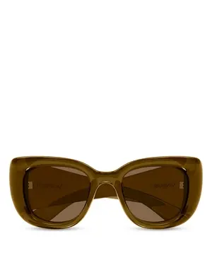 Saint Laurent Howl Rectangular Sunglasses, 61mm - Brown