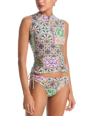 Johnny Was Printed Drawstring Surf Shirt - Lanthe