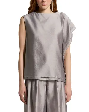 Peserico One Sleeve Blouse - Gray