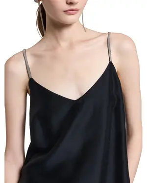 Peserico Double Layer V Neck Top - Ink