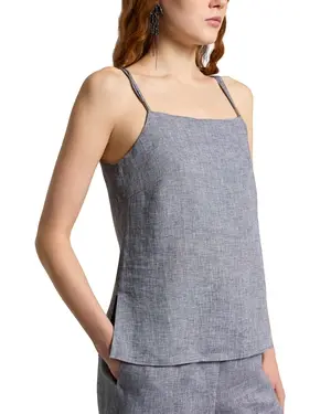 Peserico Sleeveless Linen Top - Ink