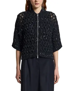 Peserico Knitted Sweater Jacket - Ink