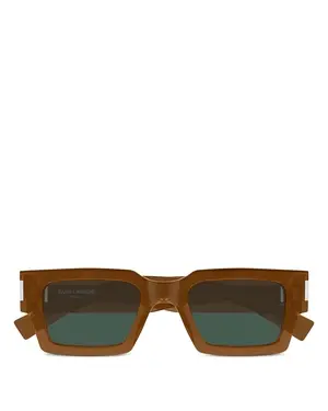 Saint Laurent Rectangular Sunglasses, 50mm - Brown
