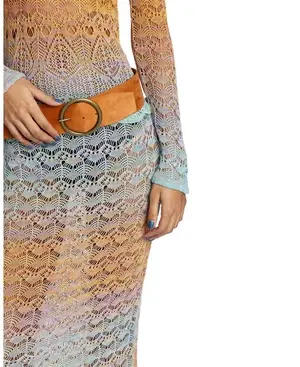 Anna Sui Ombre Space Dye Crochet Maxi Skirt