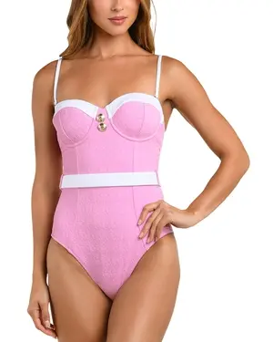 L'Agence Amie Colorblock One Piece Swimsuit