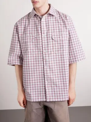 WILLY CHAVARRIA Ss Corcoran Checked Woven Shirt - Red
