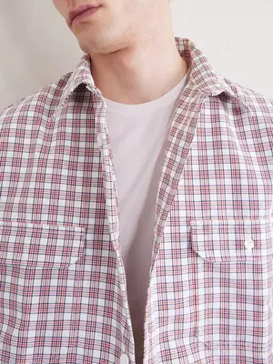 WILLY CHAVARRIA Ss Corcoran Checked Woven Shirt - Red