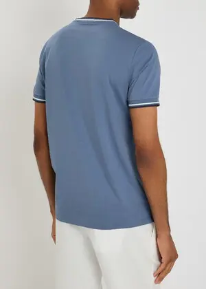 Fred Perry Logo-embroidered Cotton T-shirt - Blue