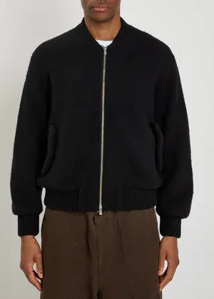 VOWELS Fine-knit Wool Bomber Jacket